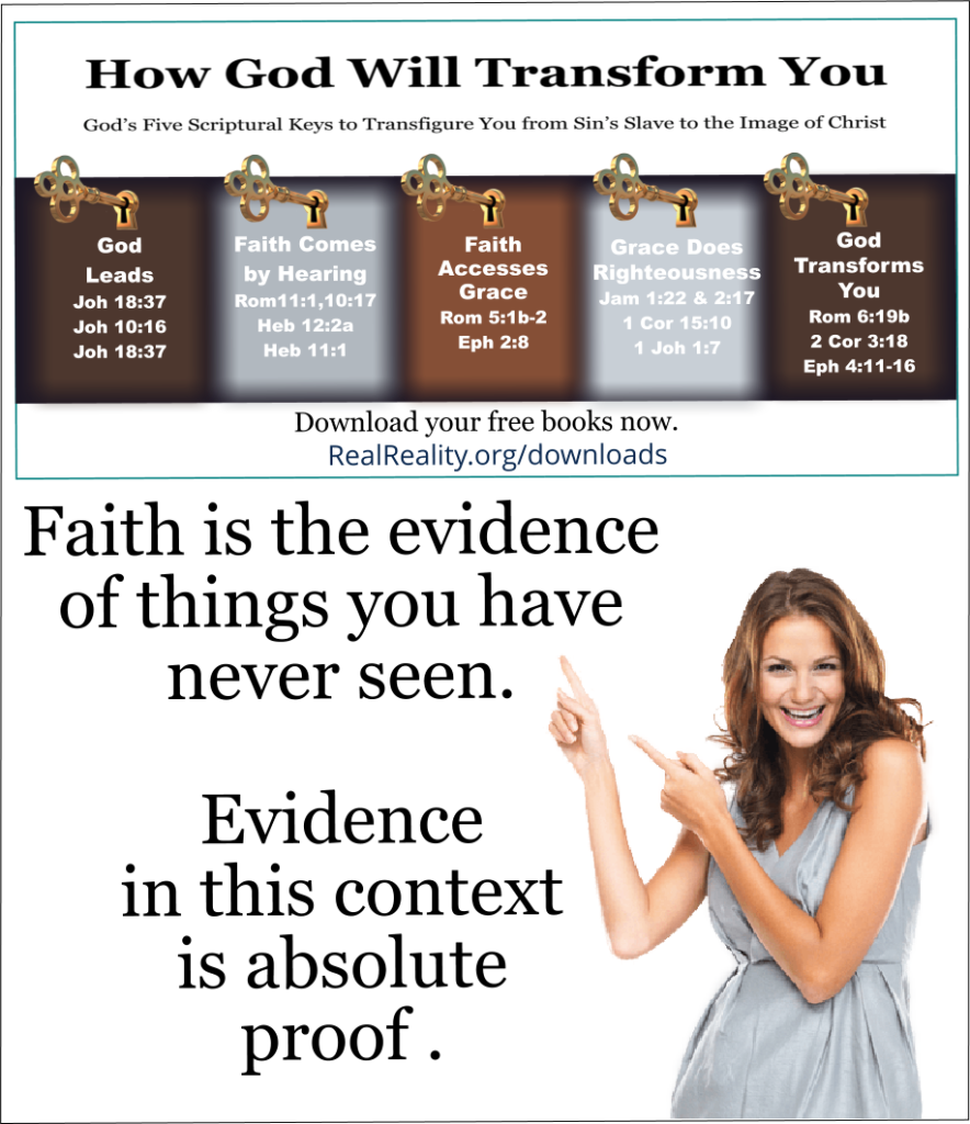 Faith is the evidence of things you have never seen. - Real Reality